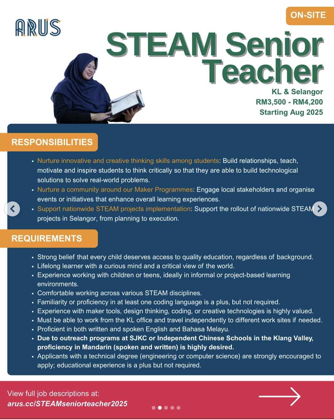 STEAM Senior Teacher - Wiki Impact